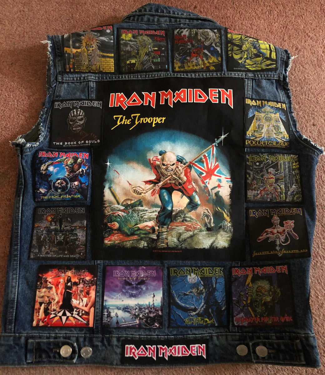 Fully Laden Iron Maiden: Trooper Edition Patch Denim Cut-Off Battle Ja ...